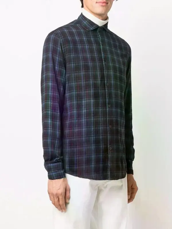 DEPERLU Check-print Long-sleeve Shirt