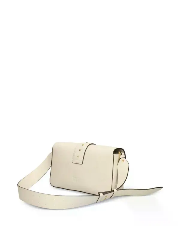 Pinko Love Studded Leather Shoulder Bag - Neutrals