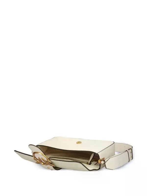 Pinko Love Studded Leather Shoulder Bag - Neutrals