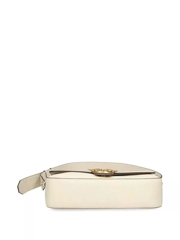 Pinko Love Studded Leather Shoulder Bag - Neutrals