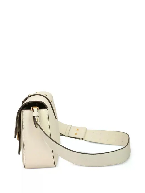Pinko Love Studded Leather Shoulder Bag - Neutrals