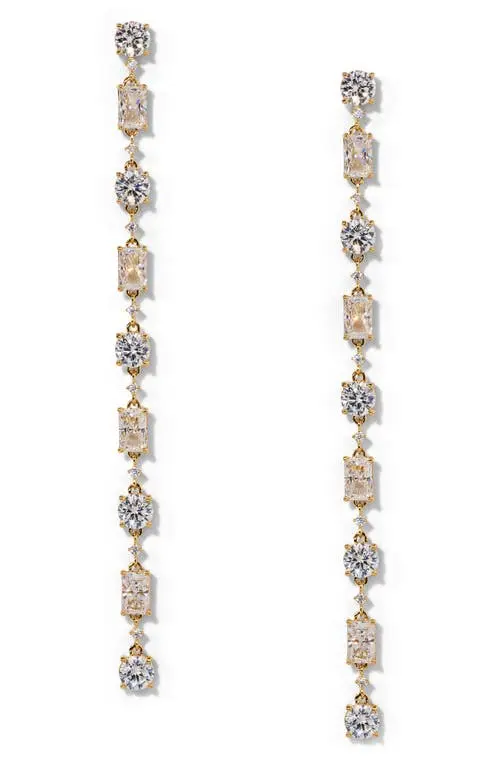 Nadri Everleigh Cubic Zirconia Linear Drop Earrings - Gold