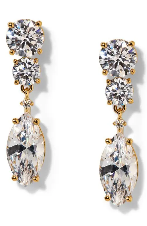 Nadri Everleigh Cubic Zirconia Double Drop Earrings - Gold