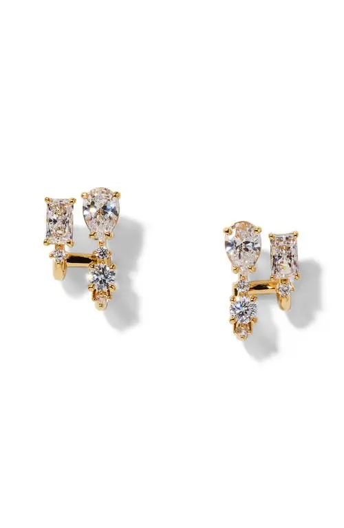 Nadri Everleigh Cubic Zirconia J-hoop Earrings - Gold