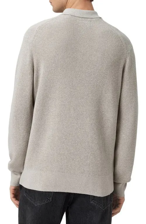 ALLSAINTS Waffle Knit Polo - Light Grey
