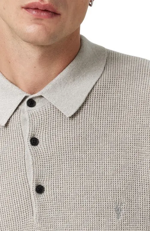 ALLSAINTS Waffle Knit Polo - Light Grey