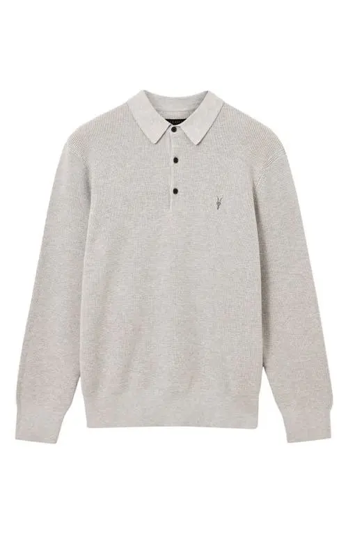 ALLSAINTS Waffle Knit Polo - Light Grey