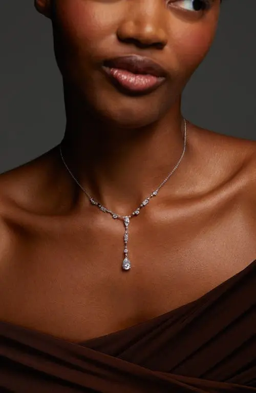 Nadri Everleigh Cubic Zirconia Y-necklace - Rhodium