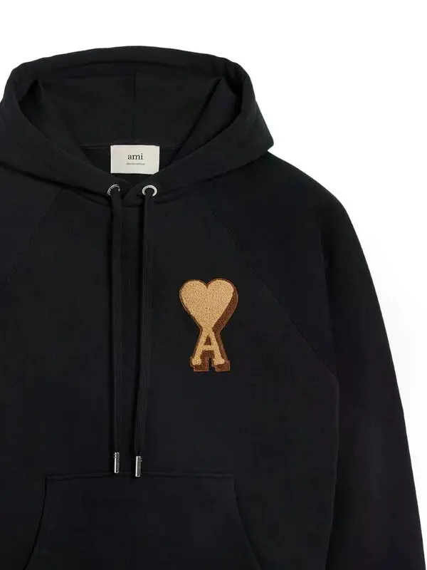 AMI Paris Logo-embroidered Hoodie