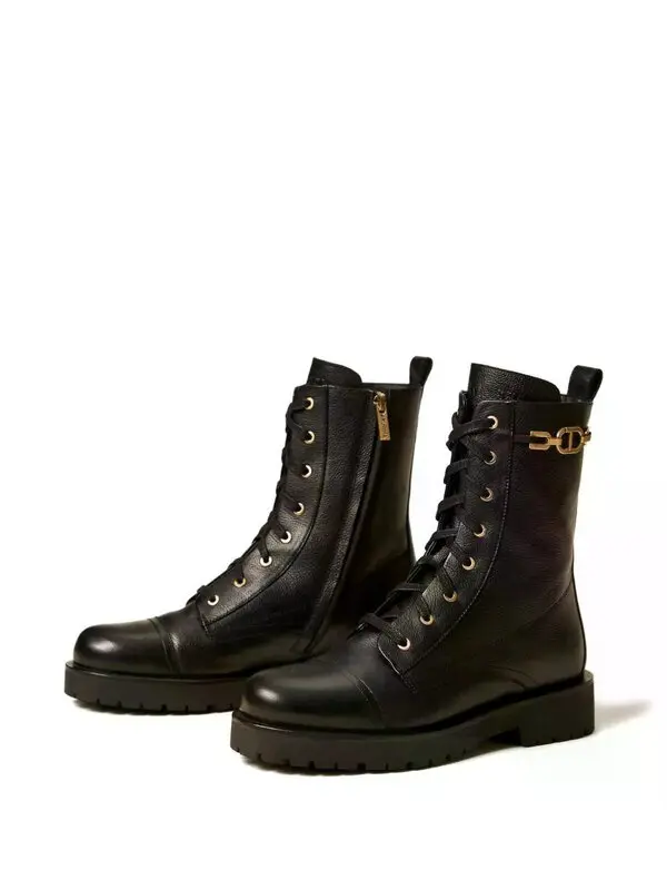 TWINSET Lace-up Chain Boots