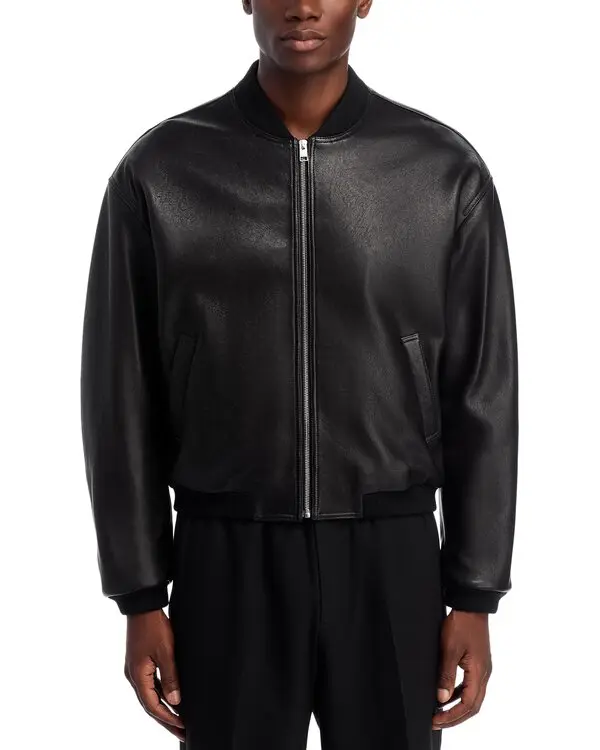 Frame Leather Bomber Jacket - Black - 30% Off | Editorialist