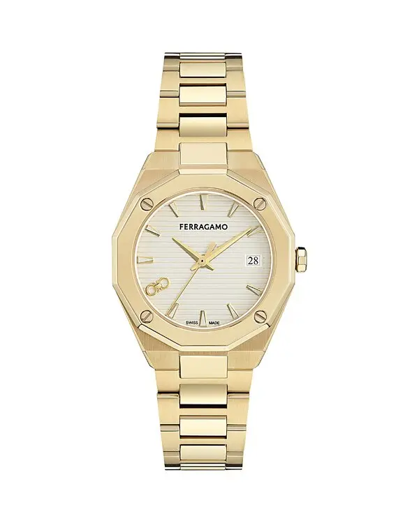 FERRAGAMO Edge Bracelet Watch - White/gold