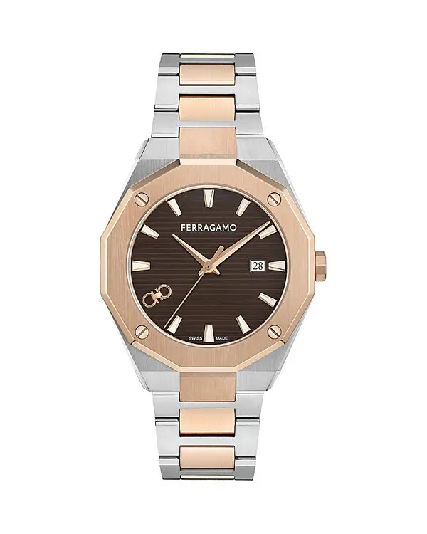 FERRAGAMO Edge Bracelet Watch - Black/two Tone