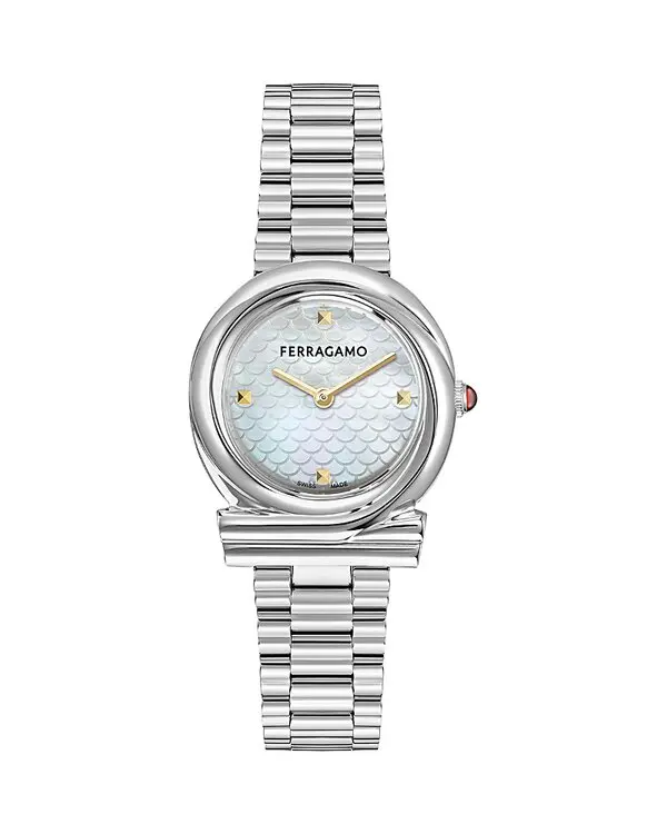 FERRAGAMO Gancini Twisted Bracelet Watch - Silver/silver