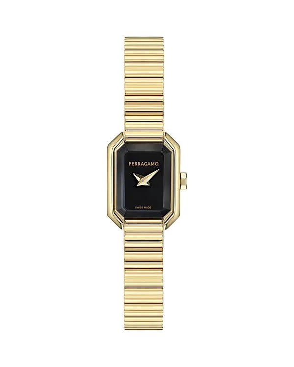 FERRAGAMO Crystal Petite Bracelet Watch - Black/gold