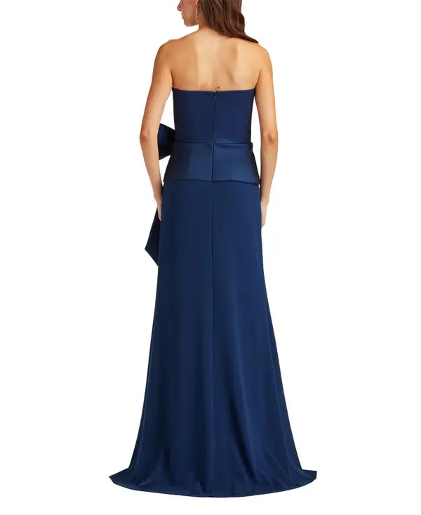 Tadashi Shoji Kinah Oversized Bow Gown - Navy