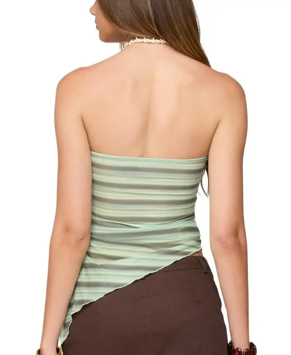 EDIKTED Striped Strapless Asymmetric Top