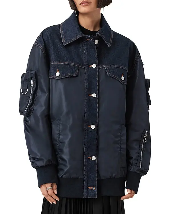 ALLSAINTS Verity Bomber Jacket - Navy Blue