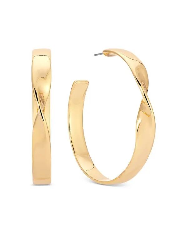 Ettika Twist Square Medium Hoop Earrings - Gold