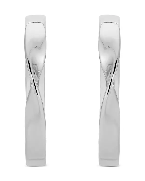 Ettika Twist Square Medium Hoop Earrings - Silver