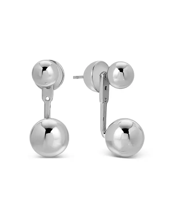 Ettika Bubble Front & Back Earrings - Silver