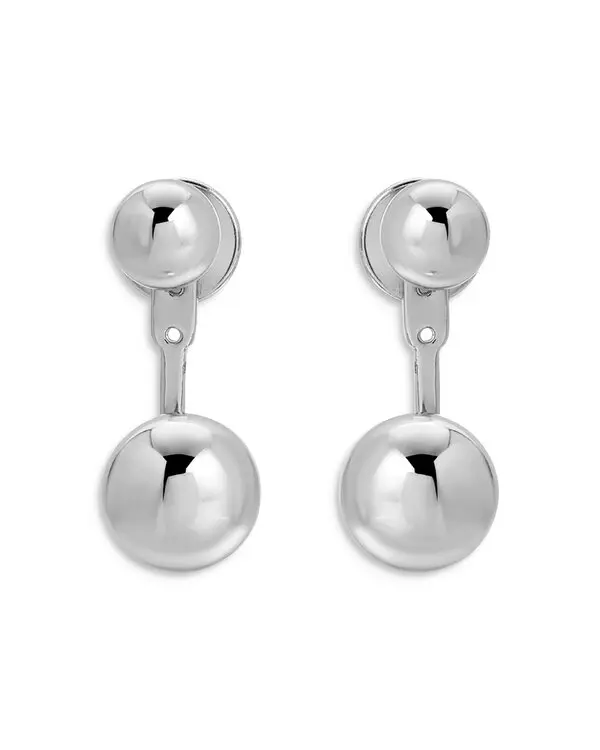 Ettika Bubble Front & Back Earrings - Silver