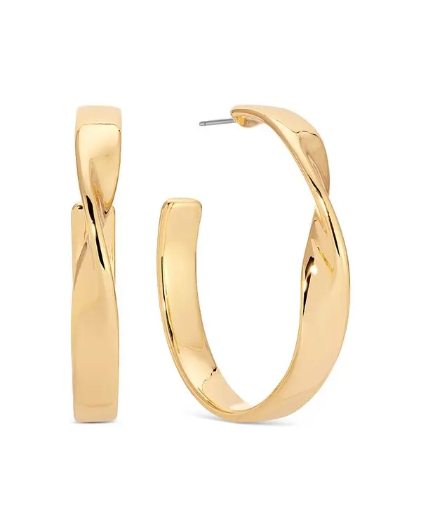 Ettika Twist Square Medium Hoop Earrings - Gold