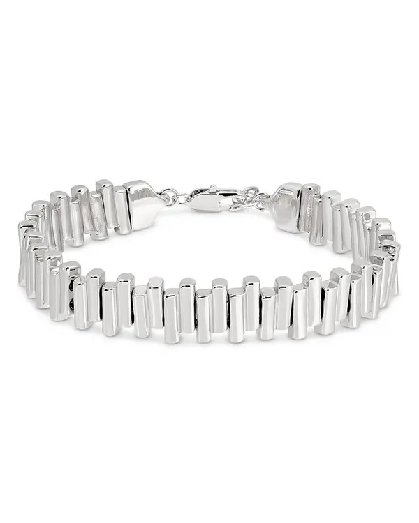 Ettika Chunky Rectangular Link Bracelet - Silver