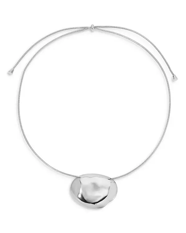 Ettika Molten Metal Adjustable Pendant Necklace - Silver