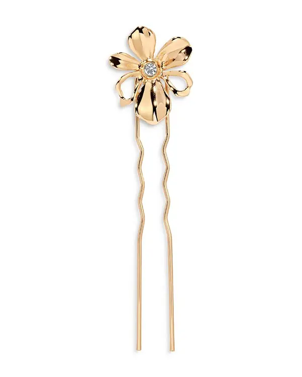 Ettika Crystal Flower Hair Pin - Gold