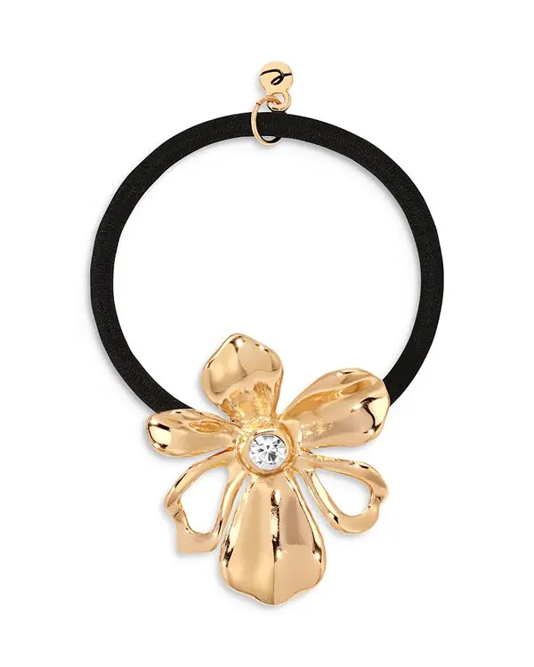 Ettika Crystal Flower Hair Elastic - Gold