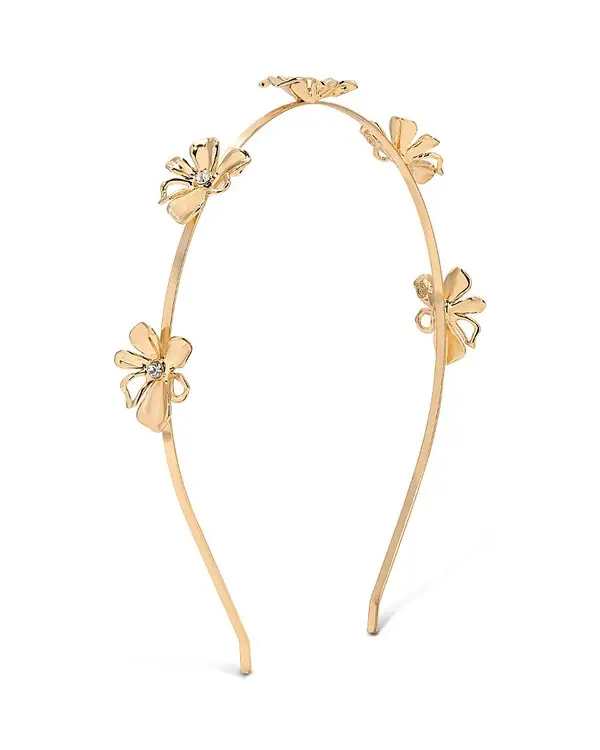Ettika Crystal Flower Headband - Gold