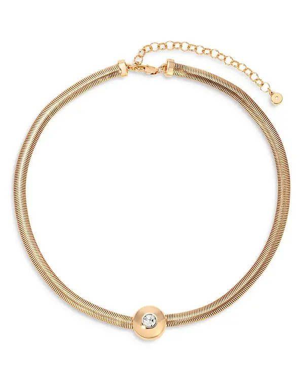 Ettika Crystal Solitaire Collar Necklace - Gold