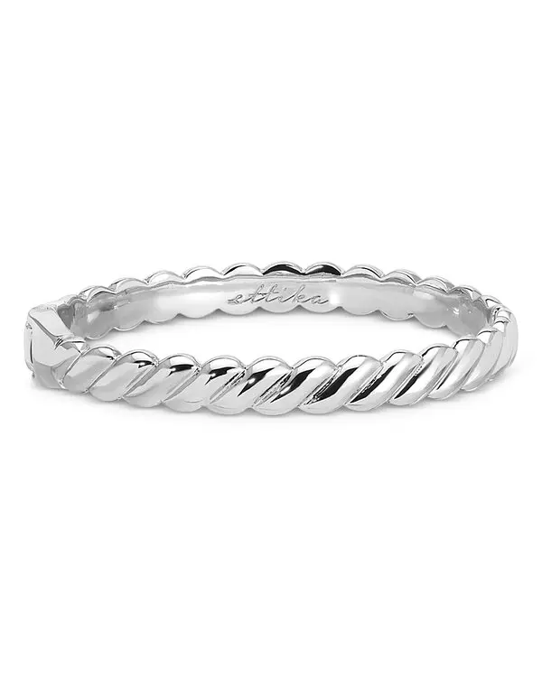 Ettika Twisted Stacking Bangle Bracelet - Silver