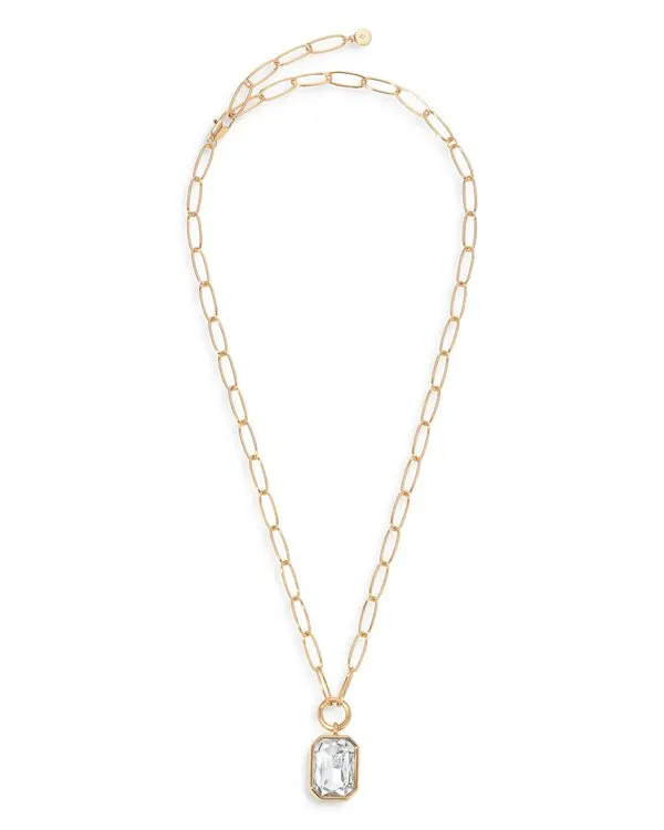 Ettika Stone Bezel Deco Pendant Necklace - Gold