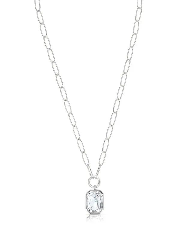 Ettika Stone Bezel Pendant Necklace - Silver
