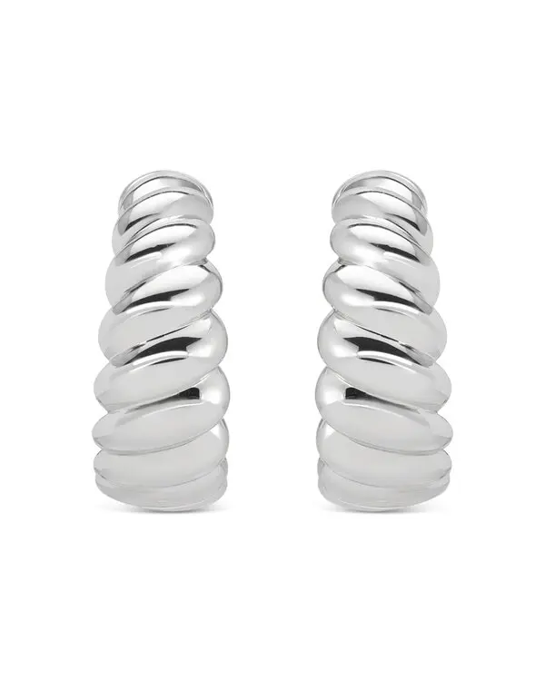 Ettika Modern Ribbed Small Hoop Earrings