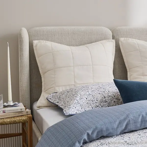CHRISTY Laundered Cotton Euro Sham, Pair - Cream