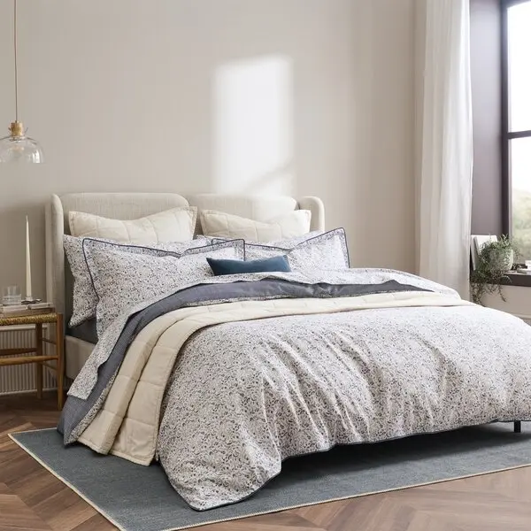 CHRISTY Laundered Cotton Euro Sham, Pair - Cream