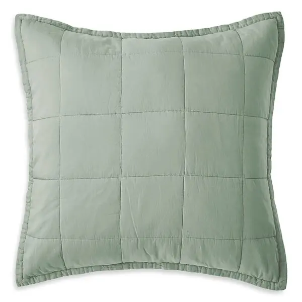 CHRISTY Laundered Cotton Euro Sham, Pair - Sage Green