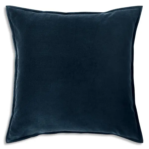 CHRISTY Harewood Reversible Cotton Velvet Euro Sham, Pair - Navy