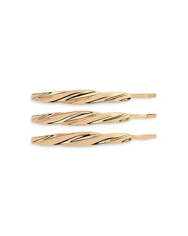 Ettika Twist Hair Pins Set Of 3 - Gold