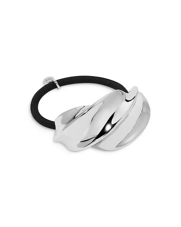 Ettika Sculptural Twist Hair Elastic - Silver