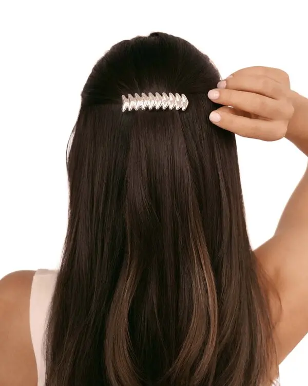 Ettika Moderna Chevron Hair Clip - Silver