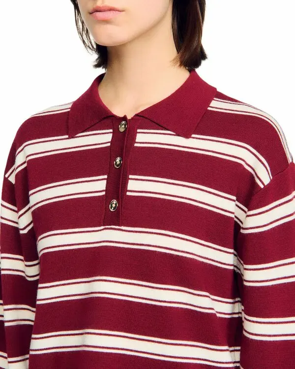 Sandro Striped Rugby Shirt