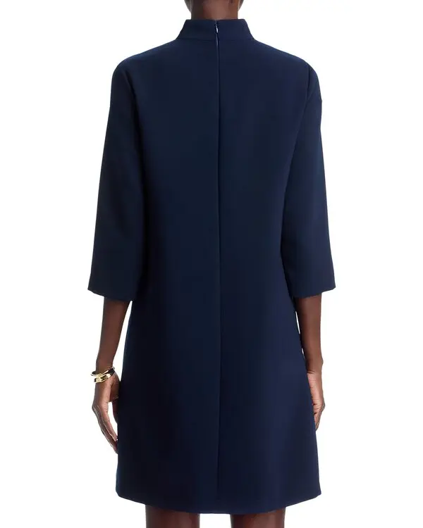 Caroline Rose Mandarin Collar Dress - Navy