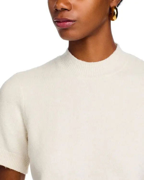 French Connection Vhari Knit Mock Neck Top - Porcelain Cream