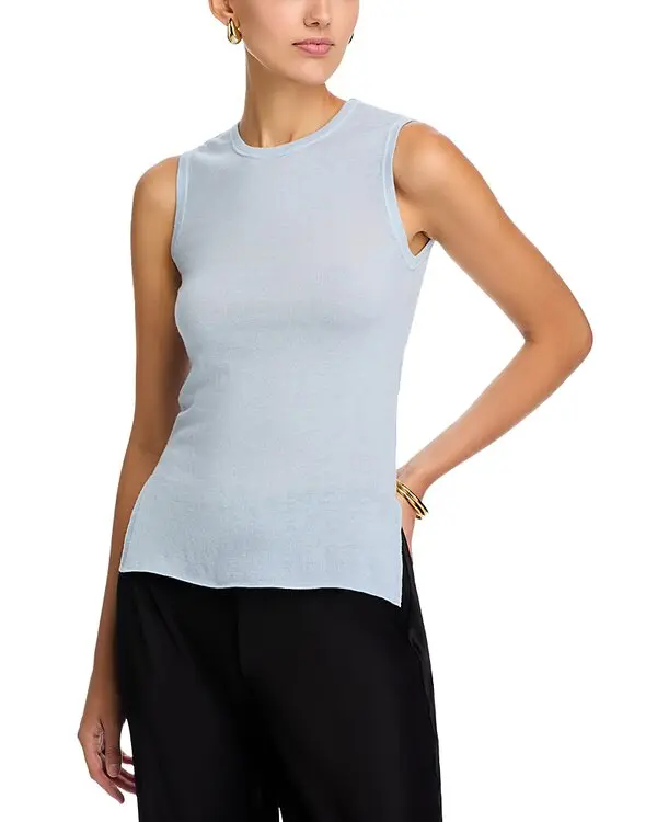 Majestic Filatures Crewneck Sleeveless Top - Ocean
