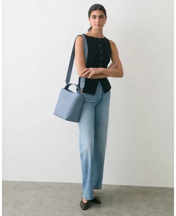 Cuyana Linea Bucket Bag - Azure