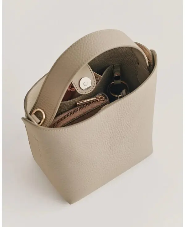 Cuyana Mini Linea Bucket Bag - Stone